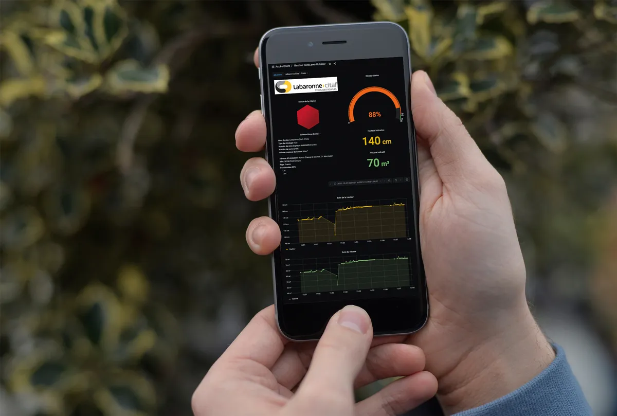 Spectosensor, connected sensor for flexible tanks