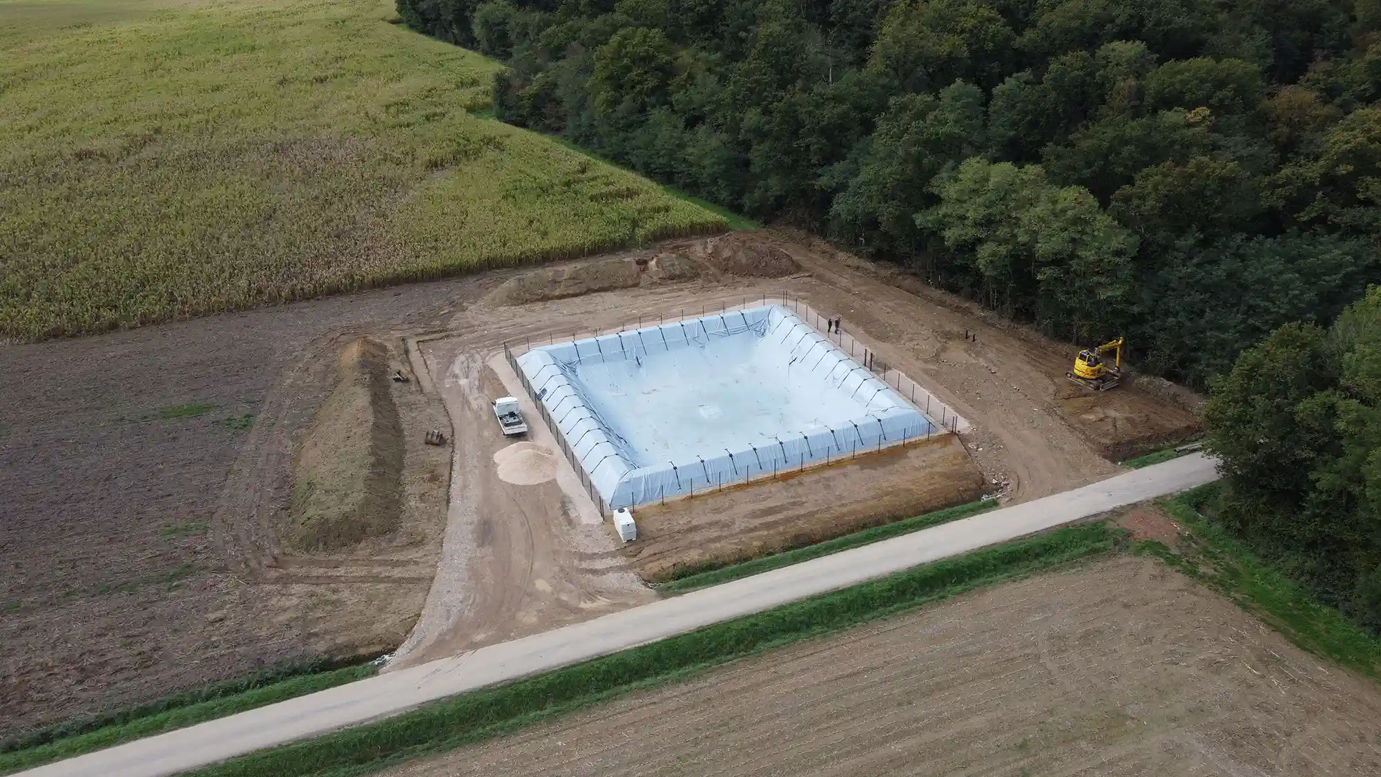Digestats storage - 2 x 2500 m3 - Labaronne Citaf : Flexible Tank ...